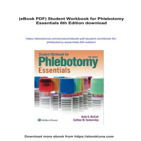 (eBook PDF) Student Workbook for Phlebotomy Essentials 6th Edition | PDF