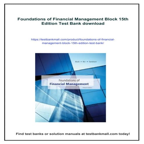 Foundations of Financial Management Block 15th Edition Test Bank | PDF