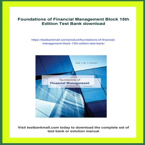 Foundations of Financial Management Block 15th Edition Test Bank | PDF