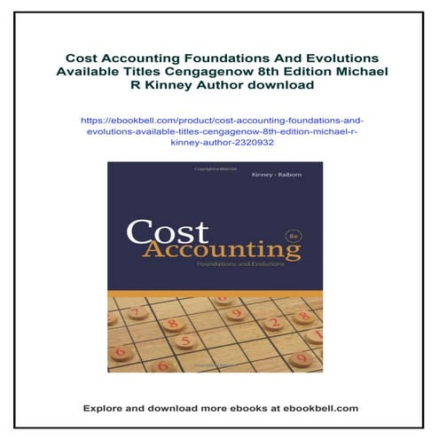 Cost Accounting Foundations And Evolutions Available Titles Cengagenow ...