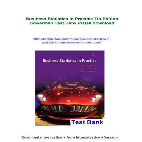 Business Statistics in Practice 7th Edition Bowerman Test Bank | PDF