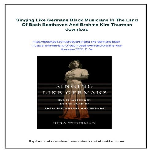 Singing Like Germans Black Musicians In The Land Of Bach Beethoven And ...