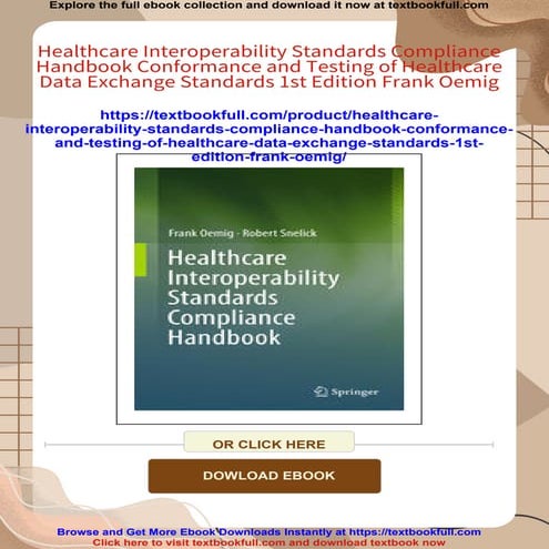 Healthcare Interoperability Standards Compliance Handbook Conformance ...