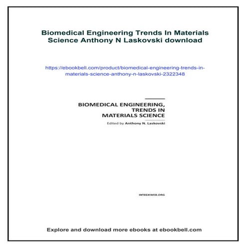 Biomedical Engineering Trends In Materials Science Anthony N Laskovski ...