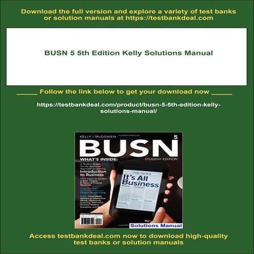 BUSN 5 5th Edition Kelly Solutions Manual | PDF