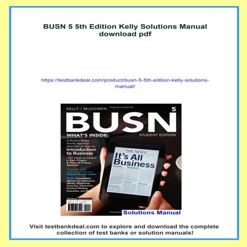 BUSN 5 5th Edition Kelly Solutions Manual | PDF