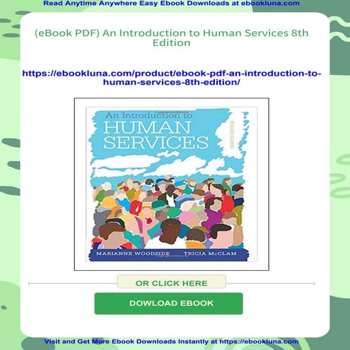 (eBook PDF) An Introduction to Human Services 8th Edition | PDF