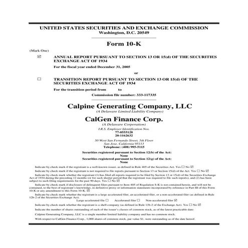 calpine Calgen_2005_10K | PDF