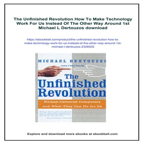 The Unfinished Revolution How To Make Technology Work For Us Instead Of ...