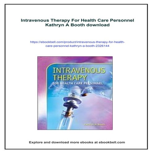 Intravenous Therapy For Health Care Personnel Kathryn A Booth | PDF