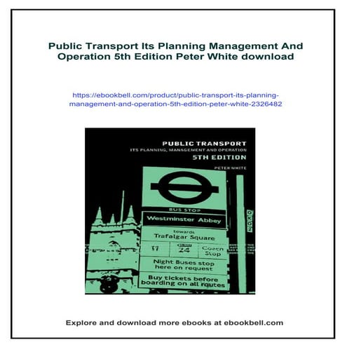 Public Transport Its Planning Management And Operation 5th Edition ...