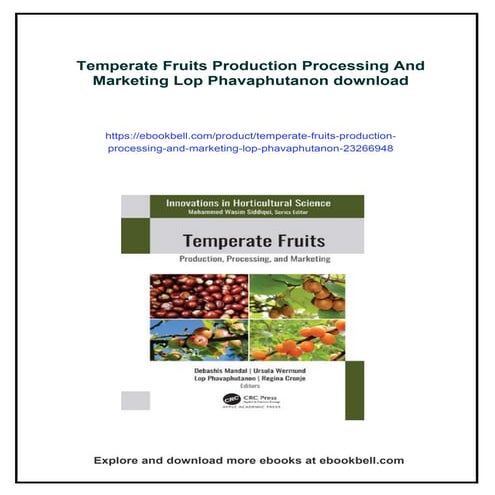 Temperate Fruits Production Processing And Marketing Lop Phavaphutanon ...