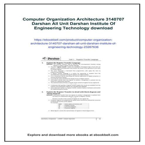 Computer Organization Architecture 3140707 Darshan All Unit Darshan ...