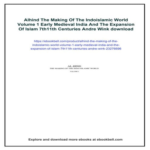 Alhind The Making Of The Indoislamic World Volume 1 Early Medieval ...