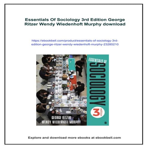 Essentials Of Sociology 3rd Edition George Ritzer Wendy Wiedenhoft Murphy | PDF