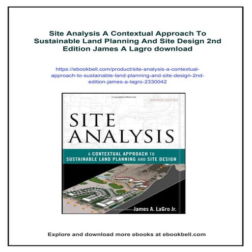 Site Analysis A Contextual Approach To Sustainable Land Planning And ...