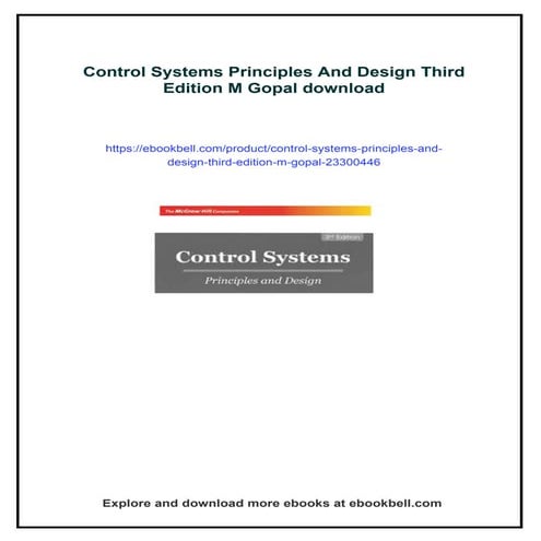 Control Systems Principles And Design Third Edition M Gopal | PDF