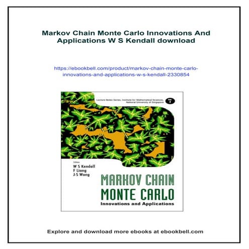 Markov Chain Monte Carlo Innovations And Applications W S Kendall | PDF