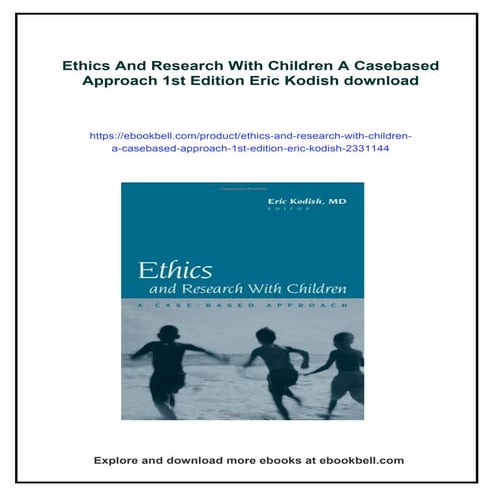 Ethics And Research With Children A Casebased Approach 1st Edition Eric ...