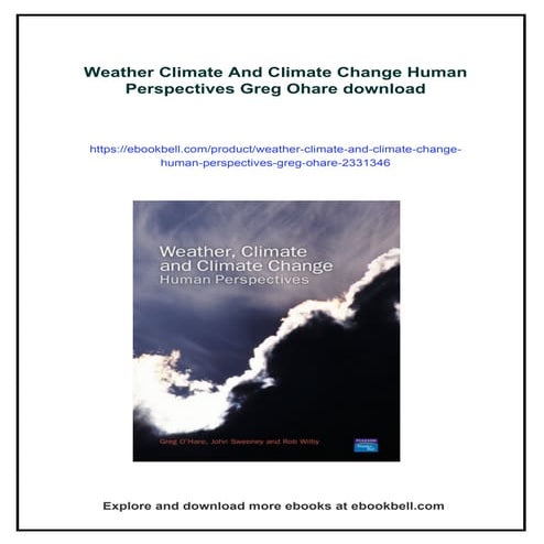 Weather Climate And Climate Change Human Perspectives Greg Ohare | PDF