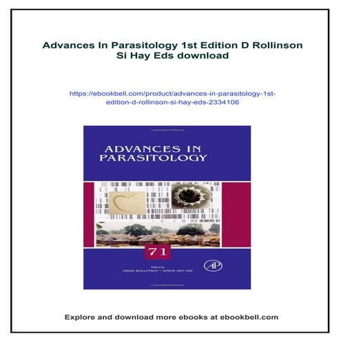 Advances In Parasitology 1st Edition D Rollinson Si Hay Eds | PDF