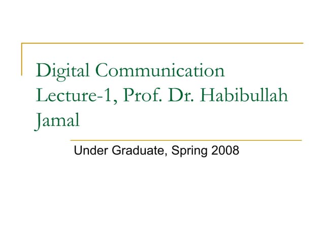 Digital Communications Lecture 1 Pdf