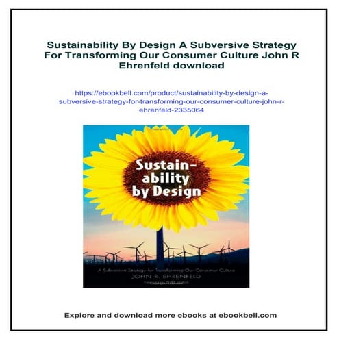 Sustainability By Design A Subversive Strategy For Transforming Our ...