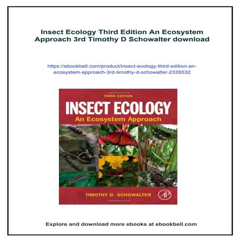 Insect Ecology Third Edition An Ecosystem Approach 3rd Timothy D ...