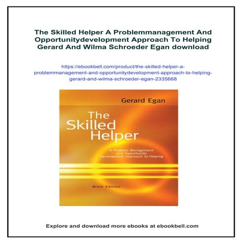 The Skilled Helper A Problemmanagement And Opportunitydevelopment ...