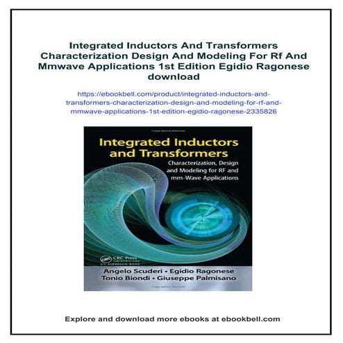 Integrated Inductors And Transformers Characterization Design And ...