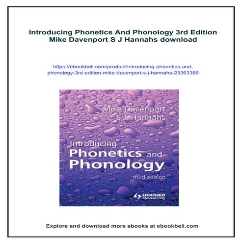 Introducing Phonetics And Phonology 3rd Edition Mike Davenport S J ...