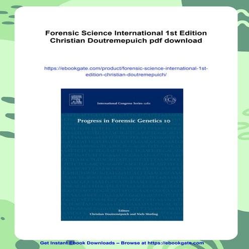Forensic Science International 1st Edition Christian Doutremepuich | PDF