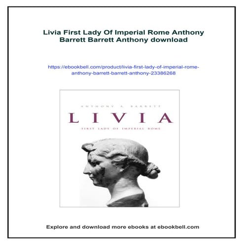 Livia First Lady Of Imperial Rome Anthony Barrett Barrett Anthony | PDF