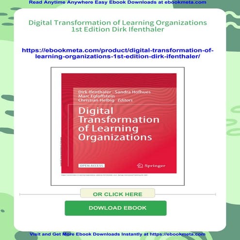 Digital Transformation of Learning Organizations 1st Edition Dirk Ifenthaler | PDF