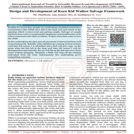 Modified Child Rescue System against Open Borewell | PDF
