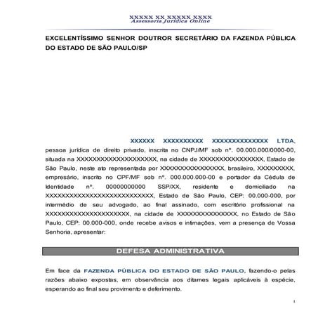 DEFESA ADMINISTRATIVA - 1170 | PDF