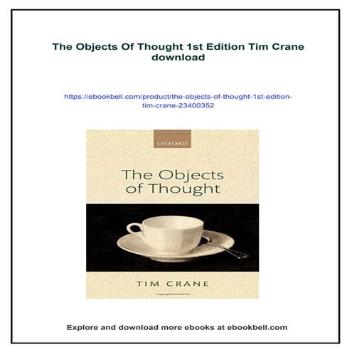 The Objects Of Thought 1st Edition Tim Crane | PDF