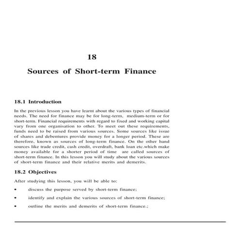 short term financing | PDF