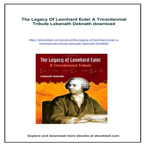 The Legacy Of Leonhard Euler A Tricentennial Tribute Lokenath Debnath | PDF