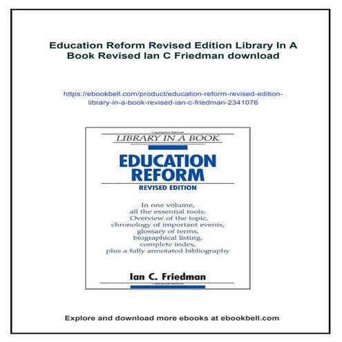 Education Reform Revised Edition Library In A Book Revised Ian C ...