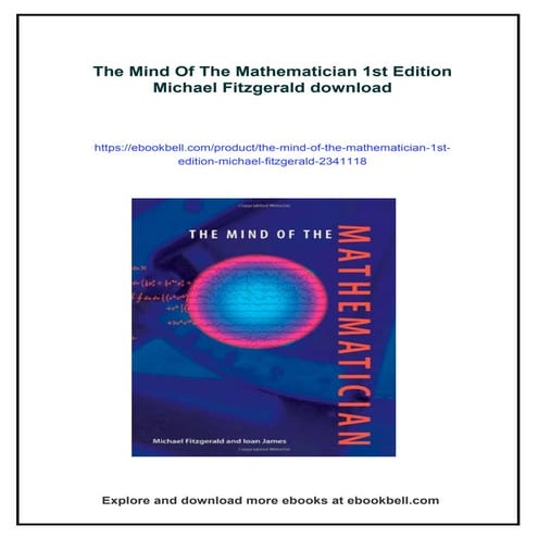 The Mind Of The Mathematician 1st Edition Michael Fitzgerald | PDF