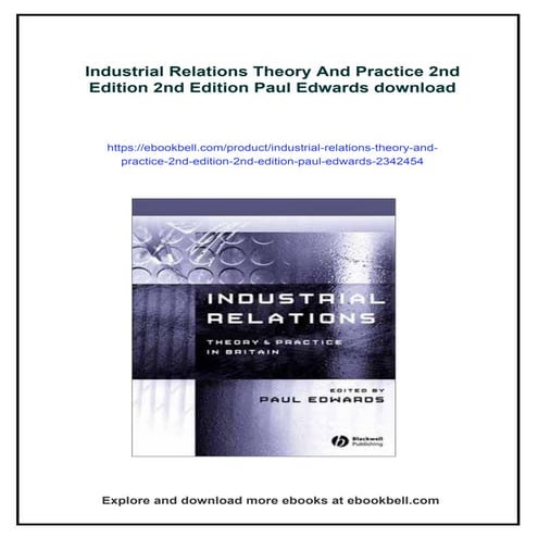 Industrial Relations Theory And Practice 2nd Edition 2nd Edition Paul ...