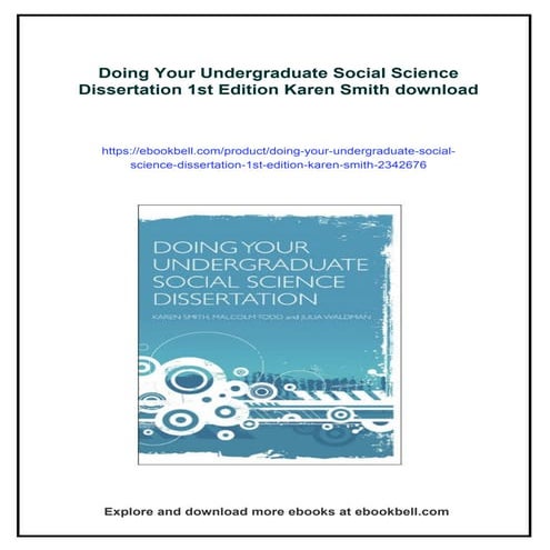 Doing Your Undergraduate Social Science Dissertation 1st Edition Karen Smith | PDF