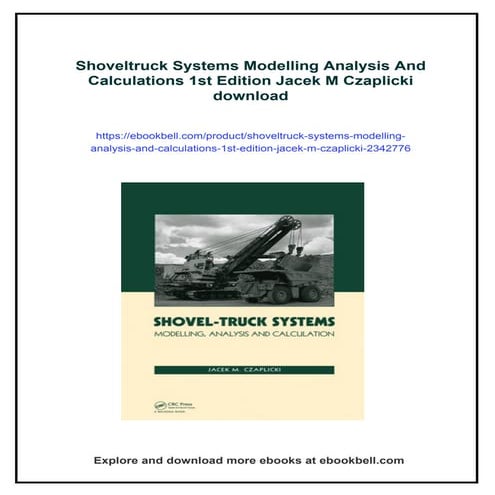 Shoveltruck Systems Modelling Analysis And Calculations 1st Edition ...
