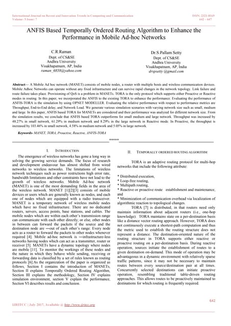 Anfis Based Temporally Ordered Routing Algorithm To Enhance The Performance In Mobile Ad Hoc 3076