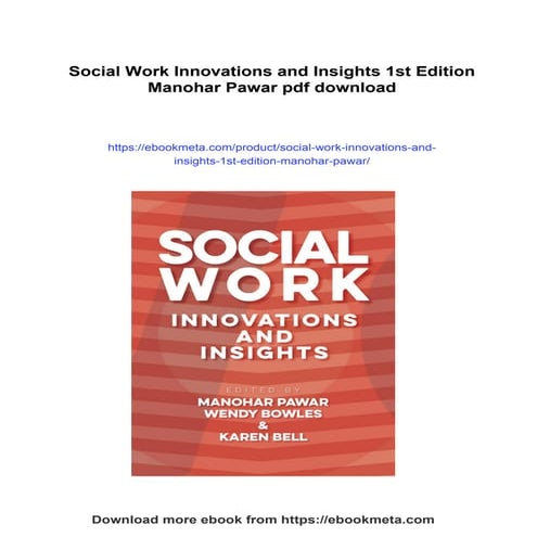 Social Work Innovations and Insights 1st Edition Manohar Pawar | PDF