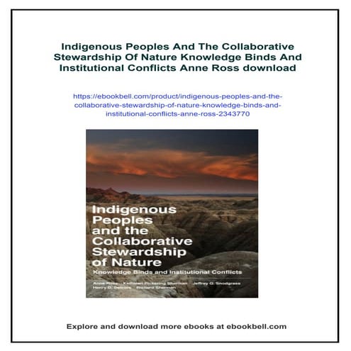 Indigenous Peoples And The Collaborative Stewardship Of Nature ...