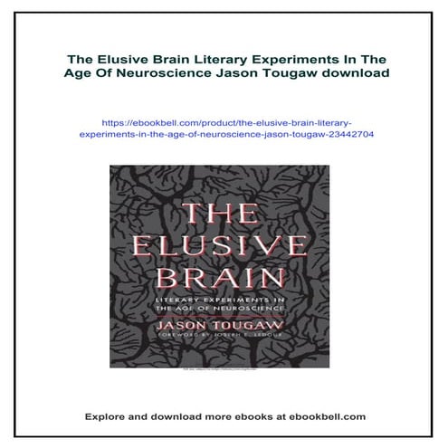 The Elusive Brain Literary Experiments In The Age Of Neuroscience Jason ...