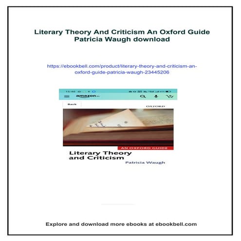Literary Theory And Criticism An Oxford Guide Patricia Waugh | PDF