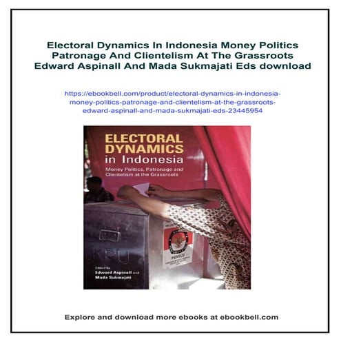 Electoral Dynamics In Indonesia Money Politics Patronage And ...